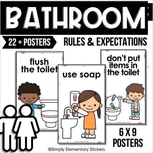 Classroom Management Bathroom Rules & Expectations Posters and ...