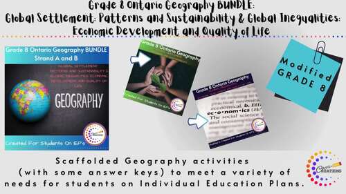 Grade 8 Geography | Modified | Bundle | Differentiated | Ontario Curriculum