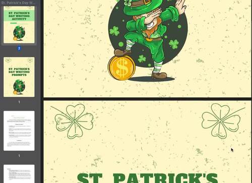 St. Patrick's Day Writing Adventure! | 20 writing Prompts | rubric | NO ...