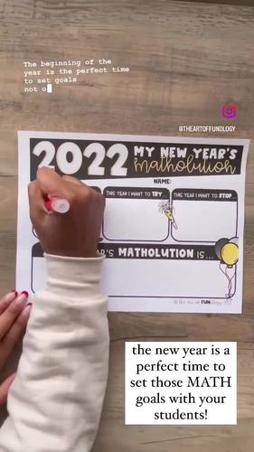 New Year's Matholution! | New Year's Math Goals | PRINT & GOOGLE SLIDES