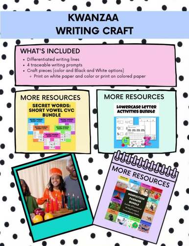 Kwanzaa Candle Writing Craftivity - Fun & Engaging Writing Prompts & Craft