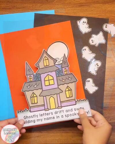 Halloween Name Craft Kindergarten | Name Activities Preschool | Haunted ...