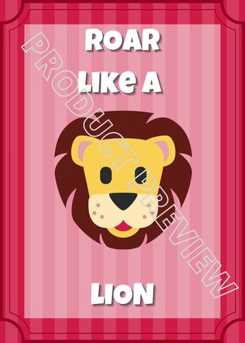 Zoo and Safari Animals Gross Motor Movement Cards for Brain Breaks