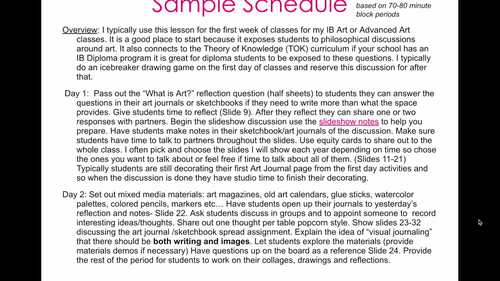 What is Art? Discussion/Art Journaling and How to Critique by Artful Ideas