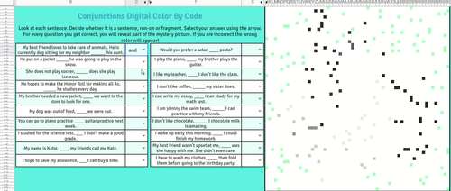 Conjunctions Digital Mystery Pixel Picture by Edit or Regret It | TPT