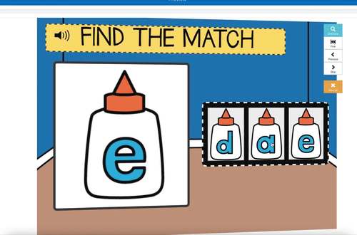 Back to School: Glue Lowercase Letter Match Level 1 Boom Cards™ Task Cards