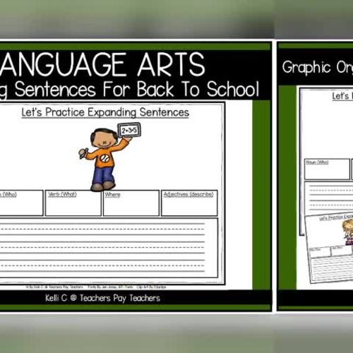 Expanding Sentences By Adding Adjectives Worksheets Back to School by ...