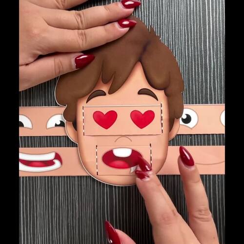 Emotion Face Moving Craft | Interactive Paper Craft for Kids | TPT
