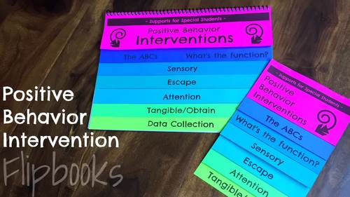 Positive Behavior Intervention Flipbook by Supports for Special Students