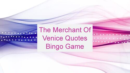 Shakespeare The Merchant Of Venice Quotes Bingo Game Activity | TPT