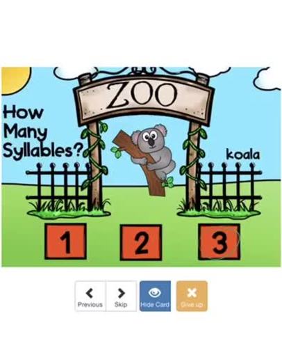 Boom Cards - Zoo Animal Syllables by To Teach A Mockingbird | TpT