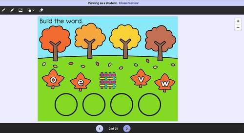 Fall CVCe long O Word Building Google Slides by Prepped in Primary