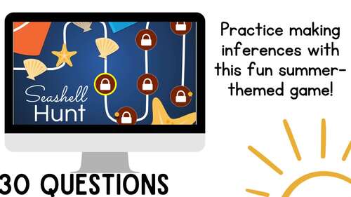 Summer-Themed End of Year Making Inferences Digital Game (Ocean Animals ...