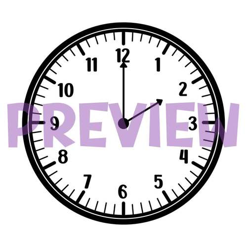 Telling Time Analog Clock Faces 15 Minute Increment Clipart Set | TPT