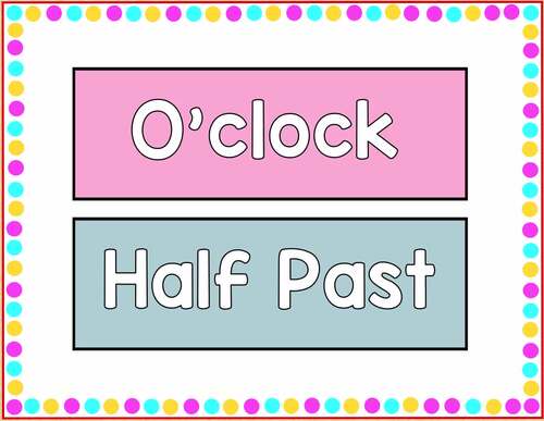 Printable Boho Bright Clock Numbers Display, Editable Clock Numbers