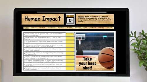 Human Impact on the Geosphere Self Checking Worksheet for Middle School