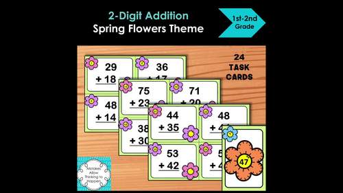 2-Digit Addition Spring Flowers Theme by Mistakes Allow Thinking to Happen
