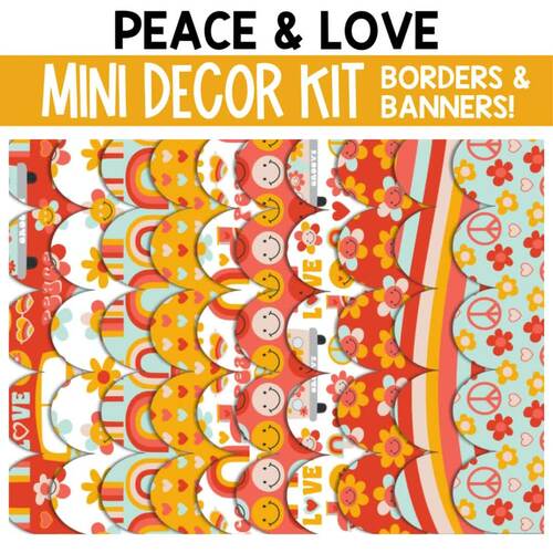 Retro Groovy Bulletin Borders / Valentine's Bulletin Board Decor