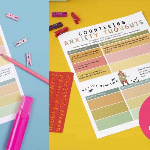 Countering Anxiety Thoughts Worksheet | CBT-Inspired Activity for Kids ...
