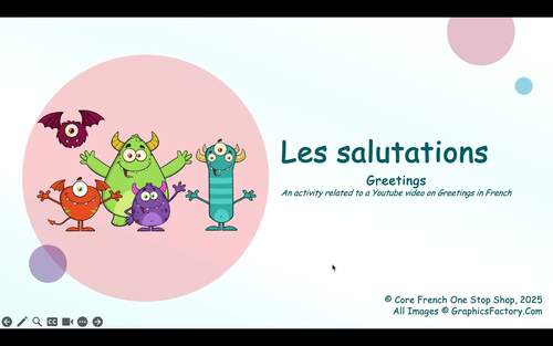 Core French Greetings Unit: Les salutations/Greetings PowerPoint Activity