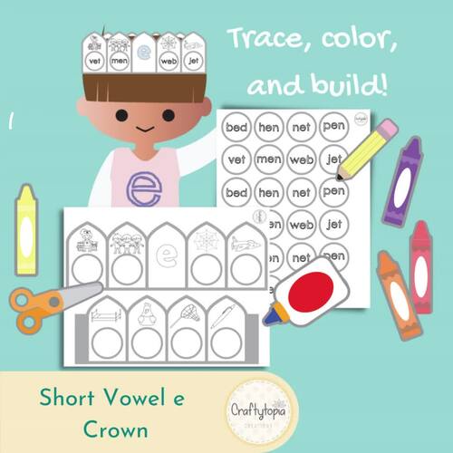 Short E Vowel Activities by Craftytopia Creations | TPT