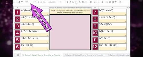 PIXEL ART: Multiply Monomial BY Binomial or BY Trinomial DISTANCE LEARNING