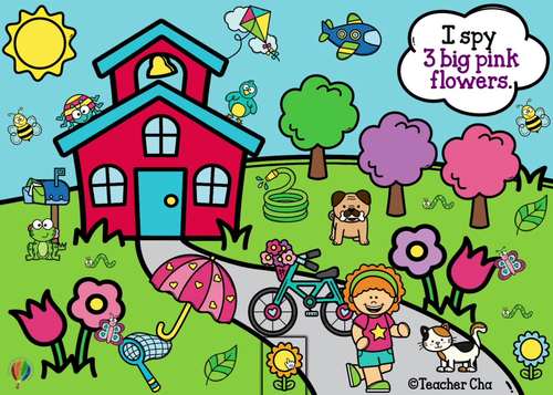 I Spy + Sentence Comprehension: Spring Edition (BOOM Cards™ Distance ...