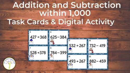 Math Addition and Subtraction within 1,000 Write the Room Task Cards ...