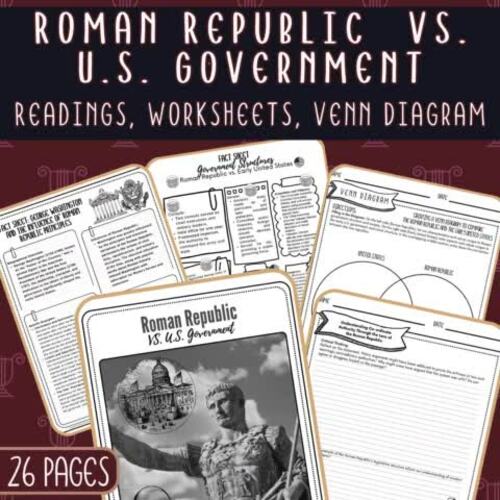 Roman Republic VS. U.S. Government: Lesson, Activities, Worksheets
