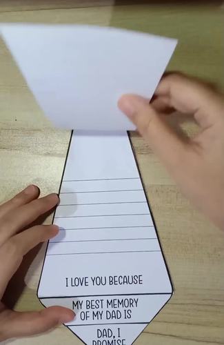 Fathers Day Craft Flip Book Tie Card Writing Prompt Father's Dad Cut ...