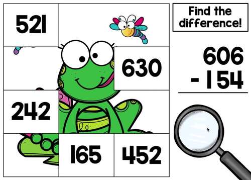 Subtracting Across Zeros to 1000 Mystery Pictures Digital Subtraction ...