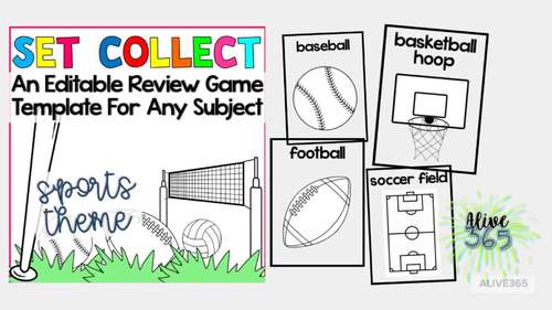 SET COLLECT - Editable Review Game Template {sports theme} by Alive 365