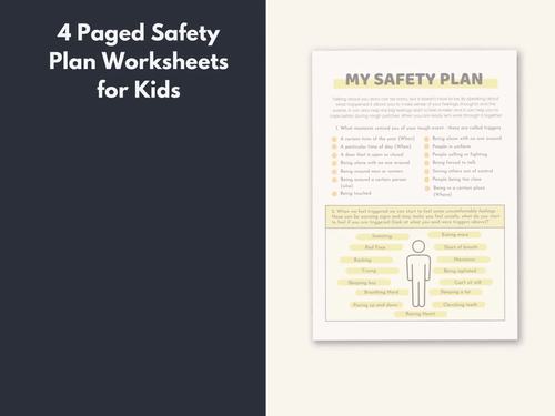 Safety Plan Worksheets for Kids, Trauma Therapy Worksheets | TPT