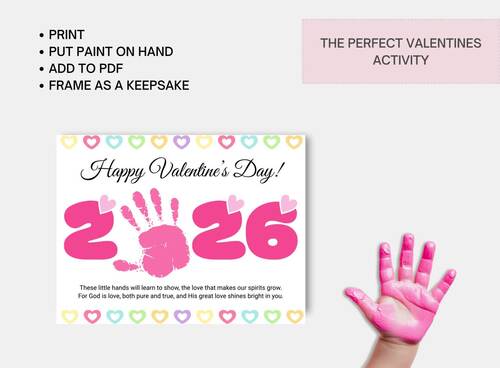 2026 Christian Valentines Day Handprint Craft for Sunday School or ...