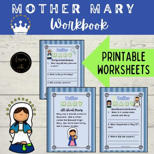 Mary, Mother of Jesus (Printable Worksheets) by Lessons With Luisa Izzo