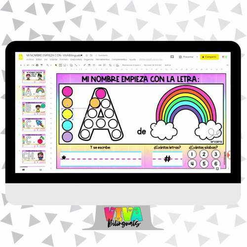 Mi nombre empieza con la letra | My Name Google slides in Spanish