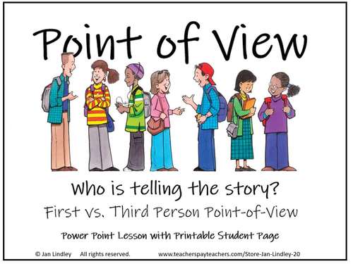 Point of View Power Point Lesson with Printable Student Page by Jan Lindley