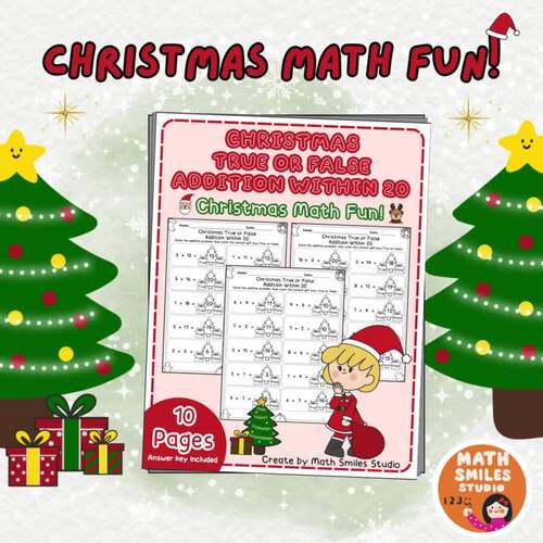 Christmas True or False Addition within 20 | Holiday Math Fun | 1st-2nd ...