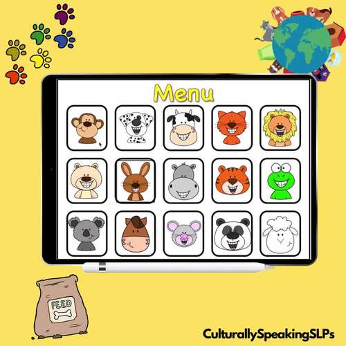 Boom Cards™ Feed The Animals by Culturally Speaking SLPs | TPT