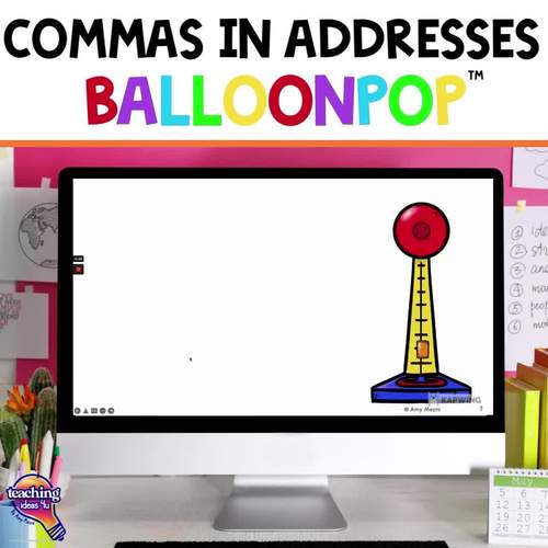 3rd Grade Commas In Addresses Digital Grammar Review Games BalloonPop™