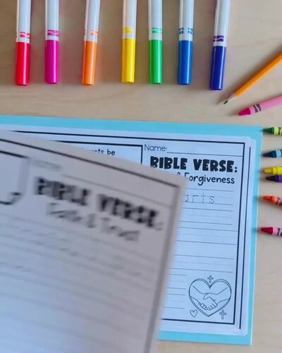 50 Bible Verses for Kids: Memory Verse Handwriting Practice | TPT