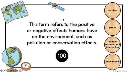 5 Themes of Geography Trivia Review Game Show - Middle School Social ...