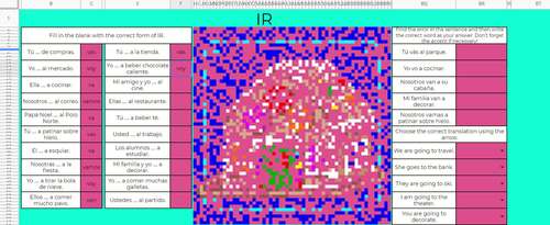 Spanish Christmas Activity IR Mystery Picture Digital Spanish Pixel Art ...