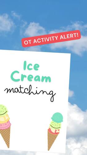 Fine Motor & Visual Perceptual Skills Ice Cream Cone Activity for Summer