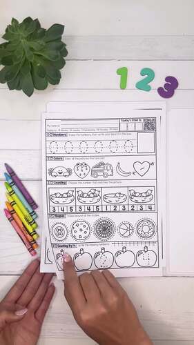 Math Morning Work for Kindergarten Bundle with QR Code Self Checking ...