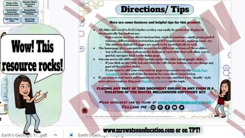 Earth's Geologic Time Scale TPT "Doodle" Notes with Slides, INB ...