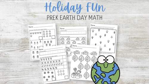 Preschool Earth Day Worksheets - Math Worksheets - Counting Numbers 1-10