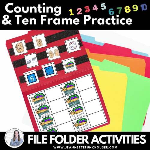 Number Matching File Folder Activities | 0–10 Counting & Ten Frame Practice