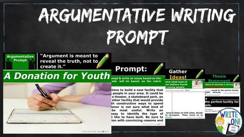Argumentative Writing Essay Prompt A Donation to Help Youth | Distance ...