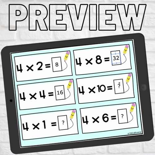 Digital Multiplication Task Cards | Distance Learning | Google Classroom